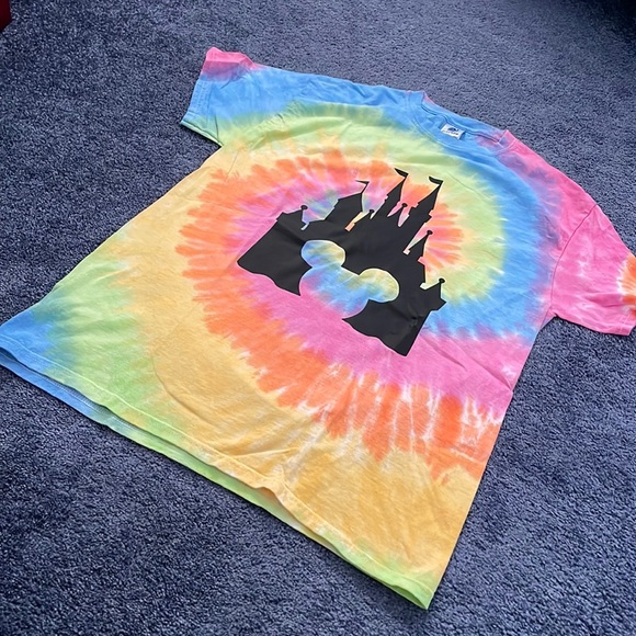 Tops | Disney Castle Themed Tie Dye Tee Medium | Poshmark